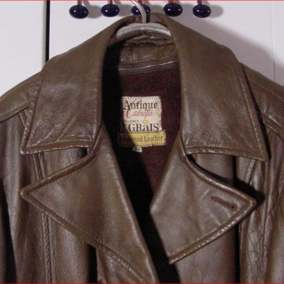 Cabretta by Grais | Jackets & Coats | Vtg 7s Moss Green Leather Antique ...